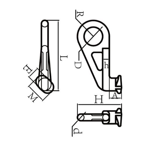 Duke Container Hook Left/Right Type 45 degrees – Rope And Rigging LTD