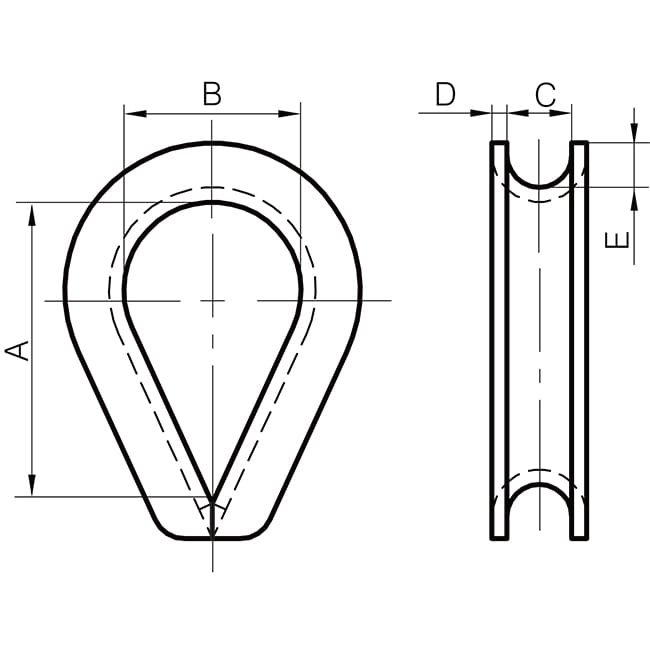 AISI 316 Stainless Steel Thimbles – Rope And Rigging LTD